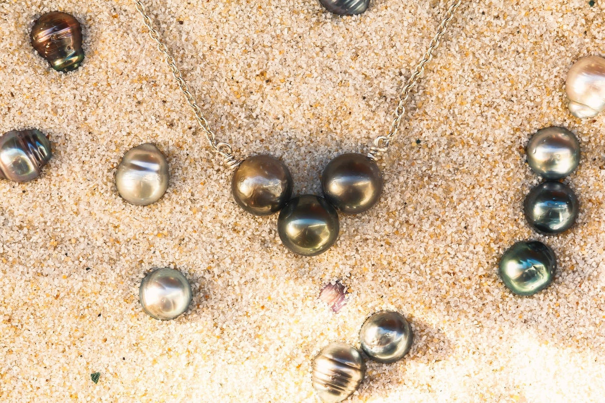 " V 3 perles " - Collier Argent. 925 – TEMIRI